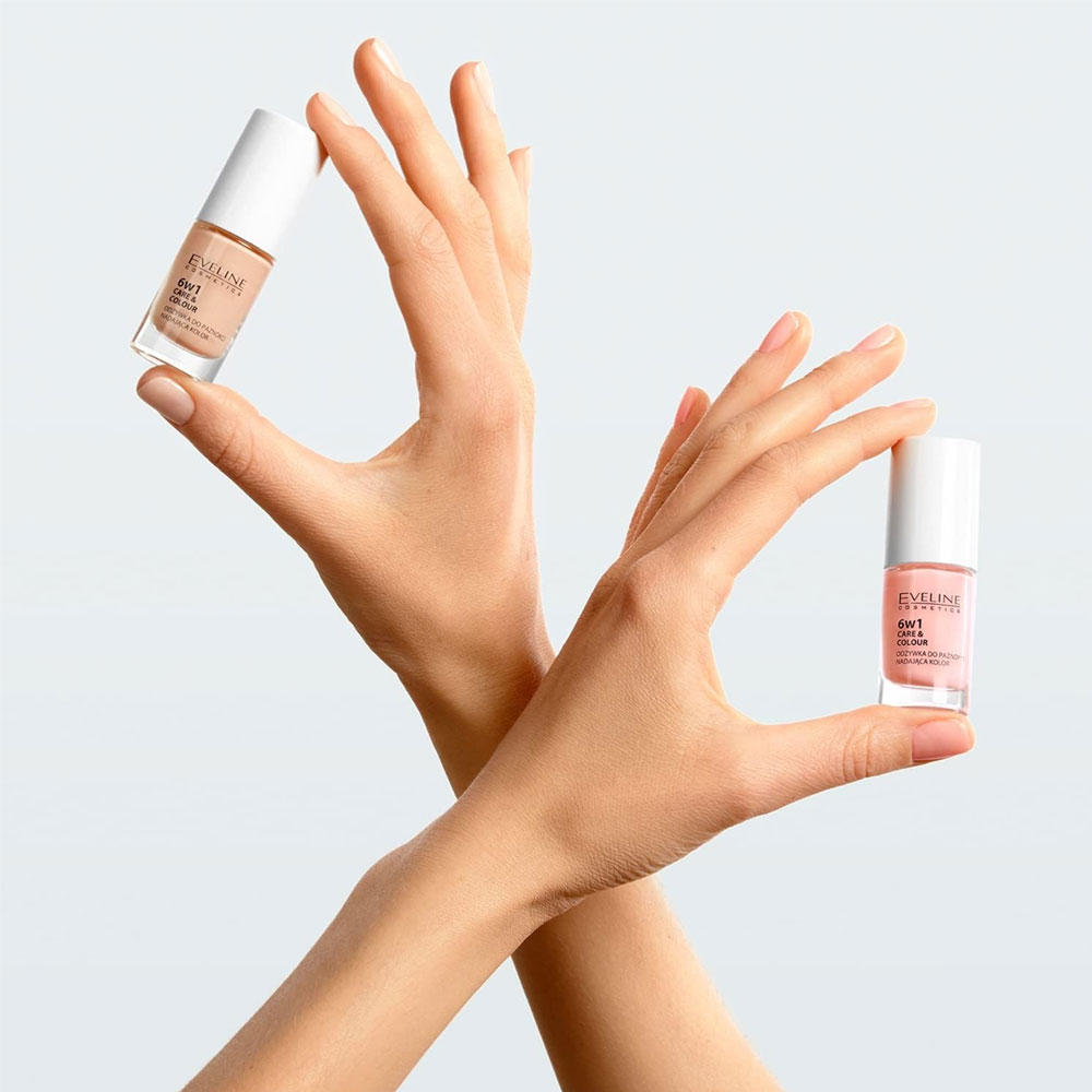 Eveline 6 in 1 Care & Colour Nail Conditioner 5ml - French | GLAMBEAUTY