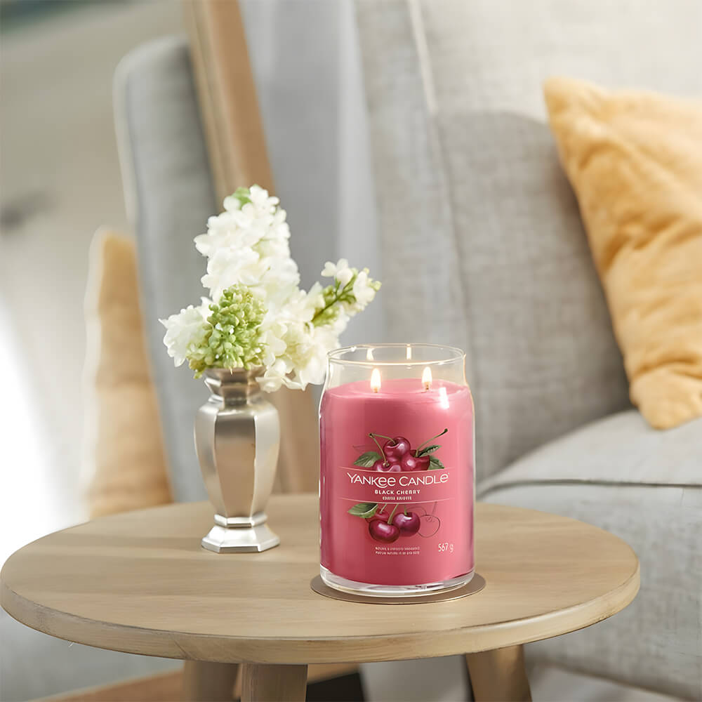 Yankee Candle Black Cherry Signature Large Jar | GLAMBEAUTY